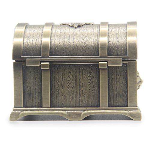 AVESON Rectangle Vintage Metal Treasure Chest Trinket Jewelry Box Gift Box Ring Case for Girls Ladies Women, Medium, Bronze