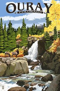 ouray, colorado, waterfall (9×12 wall art print, home decor)