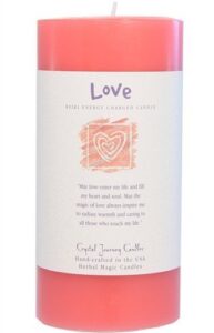 crystal journey crystal j candle love pillar, 1 ea