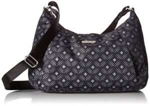 baggallini slim crossbody hobo, black diamond print