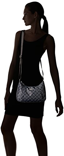 Baggallini Slim Crossbody Hobo, Black Diamond Print