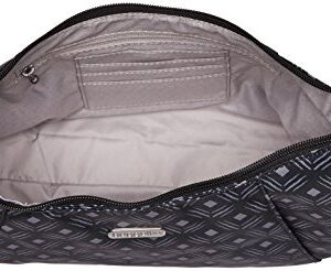 Baggallini Slim Crossbody Hobo, Black Diamond Print