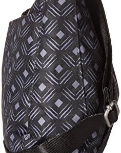 Baggallini Slim Crossbody Hobo, Black Diamond Print