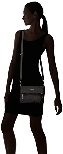 Baggallini womens Flip Zip Crossbody, black/sand, One Size