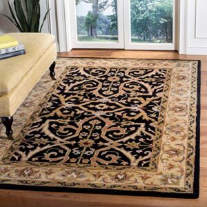 SAFAVIEH Heritage Collection 2' x 3' Ivory / Black HG644C Handmade Traditional Oriental Premium Wool Accent Rug