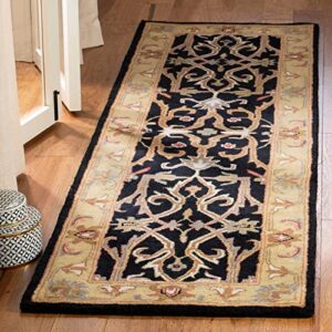 SAFAVIEH Heritage Collection 2' x 3' Ivory / Black HG644C Handmade Traditional Oriental Premium Wool Accent Rug