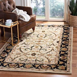 SAFAVIEH Heritage Collection 2' x 3' Ivory / Black HG644C Handmade Traditional Oriental Premium Wool Accent Rug