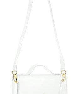 Clear Bag with Turn Lock Closure for Women Cross Body Handbags Stadium Approved