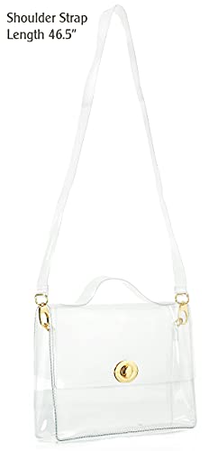 Clear Bag with Turn Lock Closure for Women Cross Body Handbags Stadium Approved