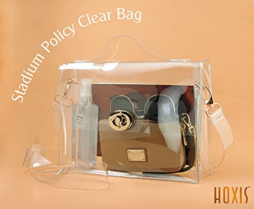 Clear Bag with Turn Lock Closure for Women Cross Body Handbags Stadium Approved