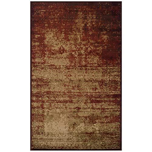 SUPERIOR Acid Wash Modern Ombre Gradient Ultra-Soft Indoor Area Rug, Auburn, 8' x 10'