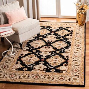 SAFAVIEH Heritage Collection 2' x 3' Black/Ivory HG817A Handmade Traditional Oriental Premium Wool Accent Rug