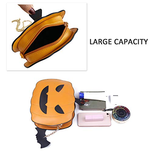 KUANG! Women Pumpkin Shoulder Bag Novelty Devil Crossbody Purse Fashion Halloween Trick or Treat Purses and Handbags