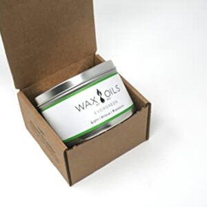 Wax and Oils Soy Wax Aromatherapy Scented Candles (Evergreen) 16 Oz.