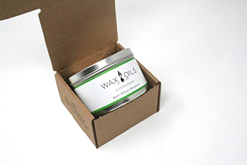 Wax and Oils Soy Wax Aromatherapy Scented Candles (Evergreen) 16 Oz.