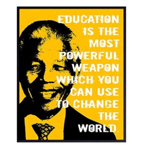 nelson mandela poster, 8×10 – classroom decor – inspirational quotes wall art – teacher gifts – school decorations – motivational wall decor – nelson mandela wall art – positive quotes for kids