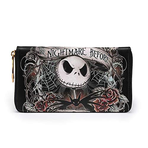 DZGlobal Women Printed Zip Around Wallet Halloween Art Soft PU Clutch Holder Purse