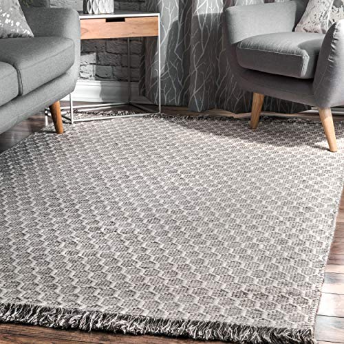 nuLOOM BeeHive Tassel Wool Area Rug, 7' 6" x 9' 6", Grey