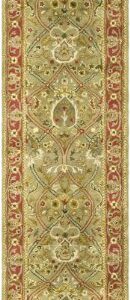 SAFAVIEH Persian Legend Collection 2'6" x 8' Light Green / Rust PL819B Handmade Traditional Premium Wool Runner Rug