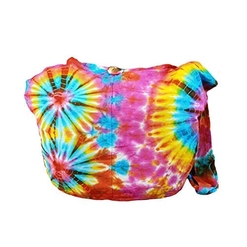 BTP! Tie Dye Sling Crossbody Shoulder Bag Purse Cotton Bohemian - Firework VY5