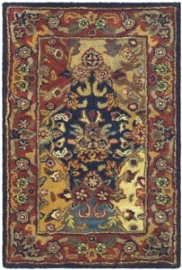 safavieh heritage collection 2′ x 3′ multi / burgundy hg911a handmade traditional oriental premium wool accent rug