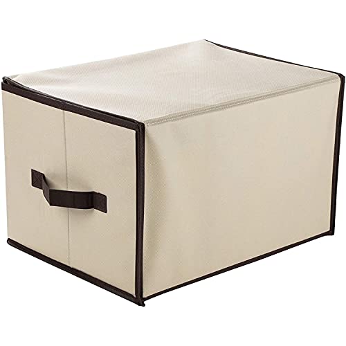 Juvale Foldable Storage Bins, Fabric Cubes (Cream, 16.2 x 10 x 12 in, 3 Pack)