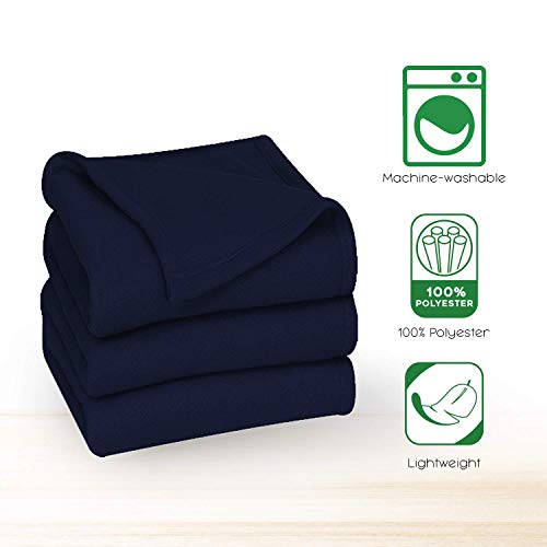 JMR Fleece Throw Blankets for Bed, Couch, or Sofa - Ultra-Soft and Warm Microfiber Plush Blanket for Home and Outdoor Use (Navy, 108X90)