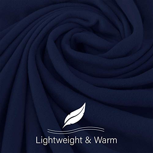 JMR Fleece Throw Blankets for Bed, Couch, or Sofa - Ultra-Soft and Warm Microfiber Plush Blanket for Home and Outdoor Use (Navy, 108X90)