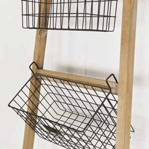 Cheung's 4606 4 Metal Storage Basket Ladder, Brown