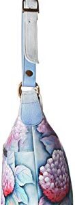 Anuschka Women’s Hand Painted Genuine Leather Classic Ruched Hobo - Hypnotic Hydrangeas