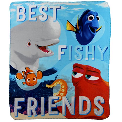 S.L. Home Fashions Finding Dory True Blue Friends Character Lightweight Fleece Throw Blanket