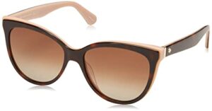 kate spade new york women’s daesha polarized round sunglasses, havana pink, 56 mm