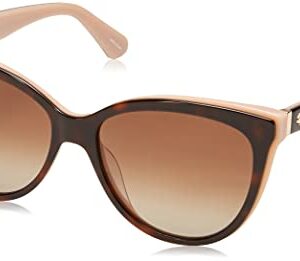 Kate Spade New York Women's Daesha Polarized Round Sunglasses, Havana Pink, 56 mm