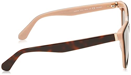 Kate Spade New York Women's Daesha Polarized Round Sunglasses, Havana Pink, 56 mm