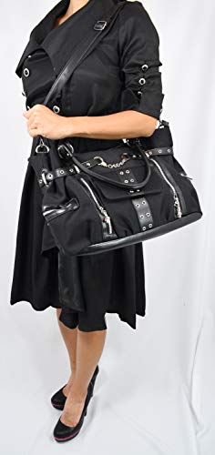 Lost Queen Rise Up Handcuff Goth Punk Rock Black Tote Crossbody Bag Purse