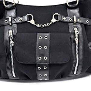 Lost Queen Rise Up Handcuff Goth Punk Rock Black Tote Crossbody Bag Purse