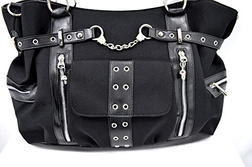 Lost Queen Rise Up Handcuff Goth Punk Rock Black Tote Crossbody Bag Purse