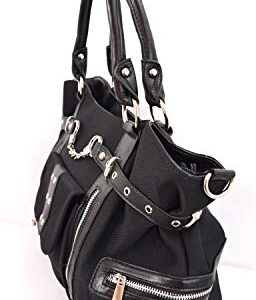 Lost Queen Rise Up Handcuff Goth Punk Rock Black Tote Crossbody Bag Purse