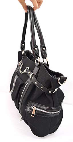 Lost Queen Rise Up Handcuff Goth Punk Rock Black Tote Crossbody Bag Purse