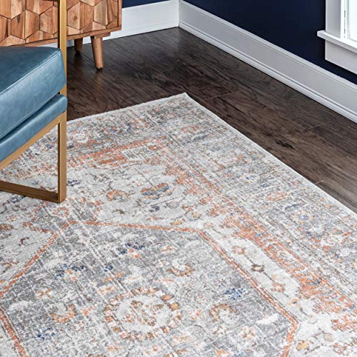 nuLOOM Jacquie Vintage Floral Area Rug, 5' x 7' 5", Silver