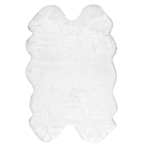 nuLOOM Fluffy Faux Sheepskin Quarto Shag Area Rug, 3' 6" x 6', White