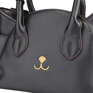 QZUnique Cat Cross Body Handbag, Top Handle, Large Capacity Shoulder Bag for Women (A-Cat Black)