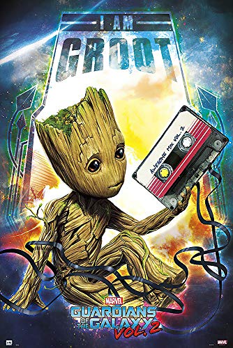 POSTER STOP ONLINE Guardians of The Galaxy Vol. 2 - Movie Poster/Print (I AM Groot - Baby Groot with Mixtape Vol. 2) (Size 24" x 36")