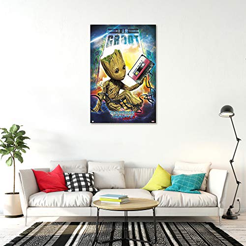 POSTER STOP ONLINE Guardians of The Galaxy Vol. 2 - Movie Poster/Print (I AM Groot - Baby Groot with Mixtape Vol. 2) (Size 24" x 36")