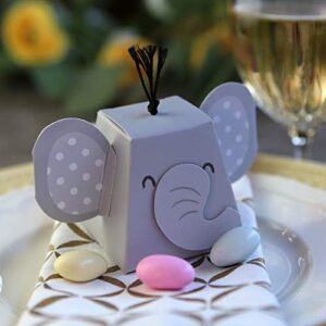 Kate Aspen Adorable Elephant Favor Box (Set of 12), One Size, Grey & Black