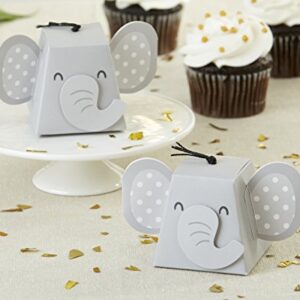 Kate Aspen Adorable Elephant Favor Box (Set of 12), One Size, Grey & Black