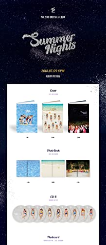 Twice - [Summer Nights] 2nd Special Album B Ver CD+1p Poster(On)+Photobook+6PhotoCard+2p Post+Extra Photocards Set K-POP Sealed