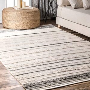 nuLOOM Amelia Striped Area Rug, 4' x 6', Ivory