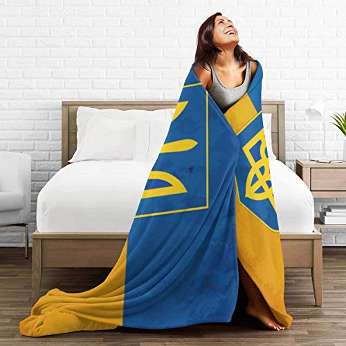 Ukrainian Flag Fleece Throw Blanket Cozy Couch Bed Sofa Blanket, 60'' X 80''