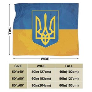 Ukrainian Flag Fleece Throw Blanket Cozy Couch Bed Sofa Blanket, 60'' X 80''